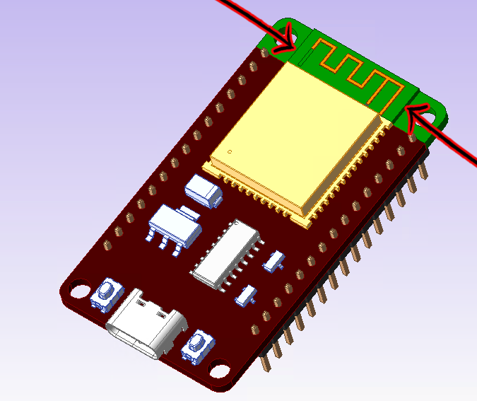 Should the ESP32 Antenna be Extended out on a PCB | Microwave Journal